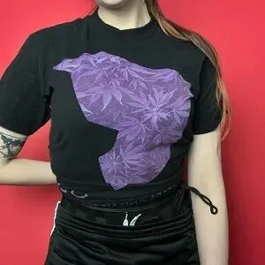 famous | Tops | Purple And Black Famous Tee | Poshmark